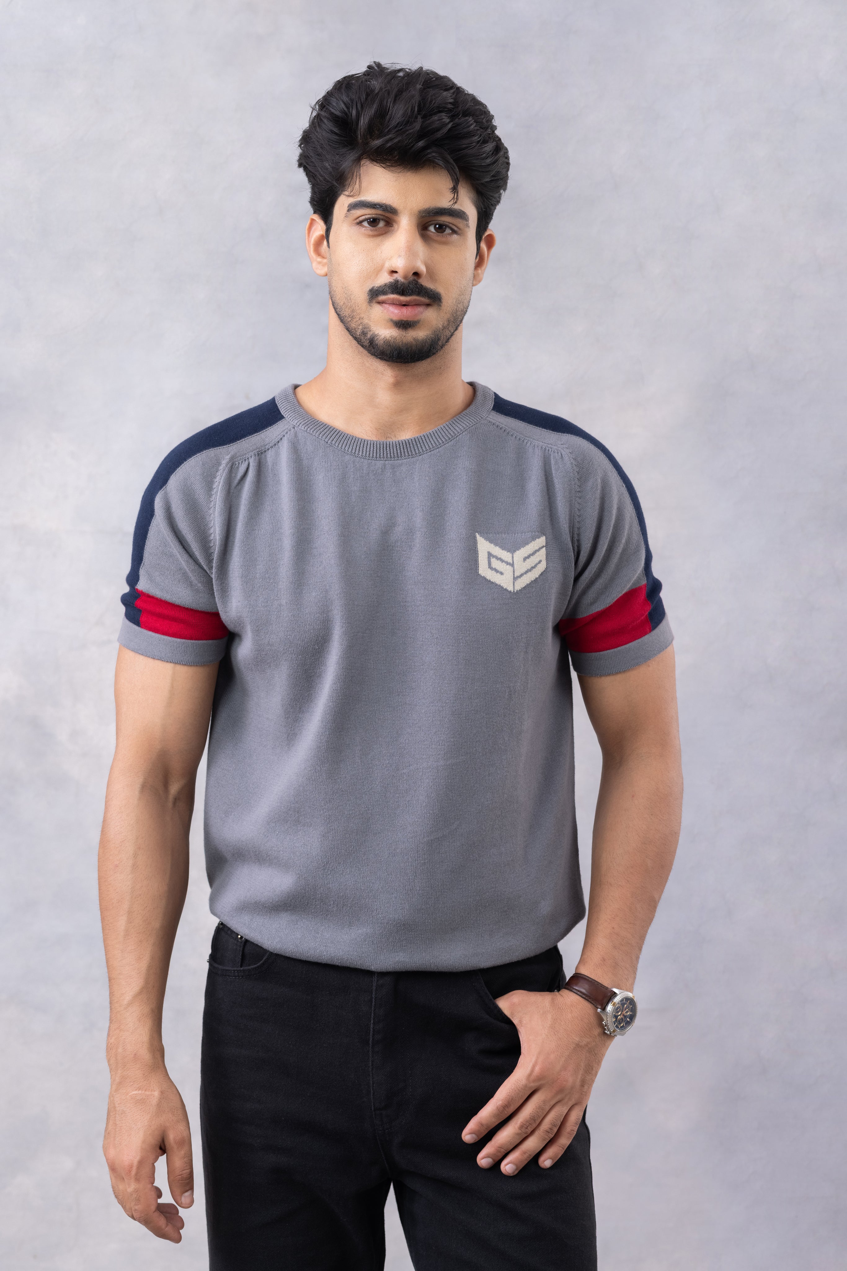 Grey Premium Flat knit T-shirt – Gritstones