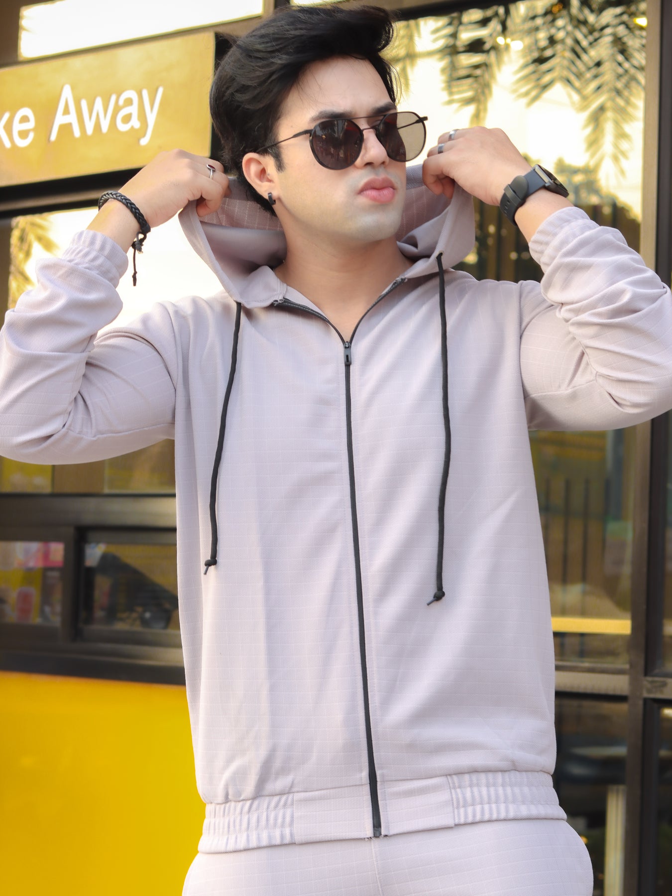 PEANUT CHECK PEACH TRACKSUIT CO-ORD – Gritstones