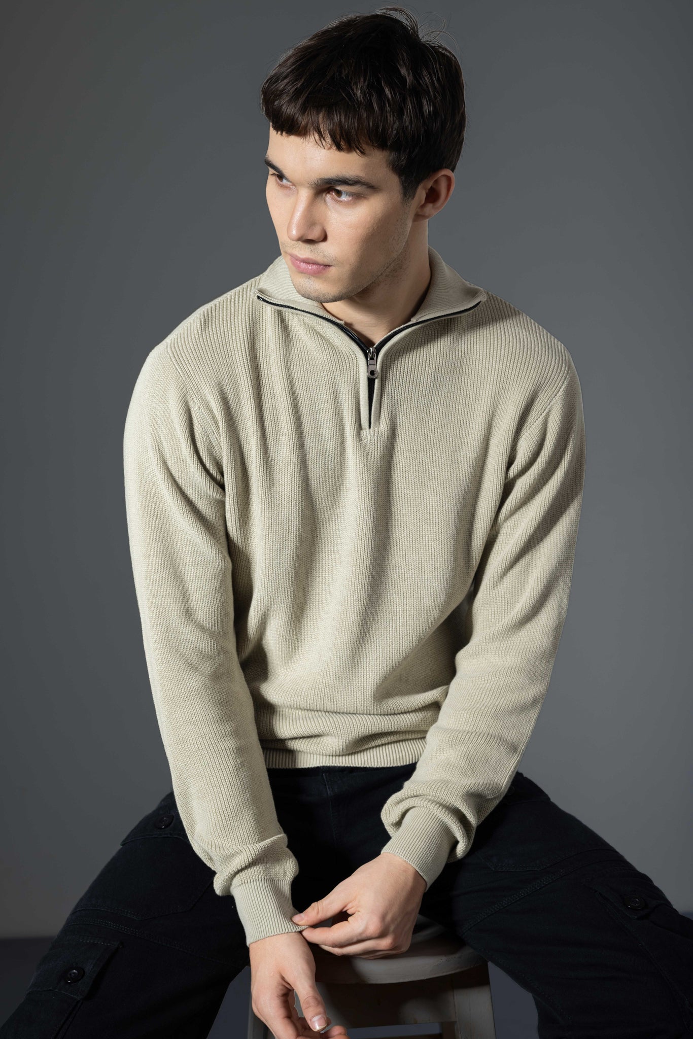 Cream Premium Flat Knit Pullover – Gritstones